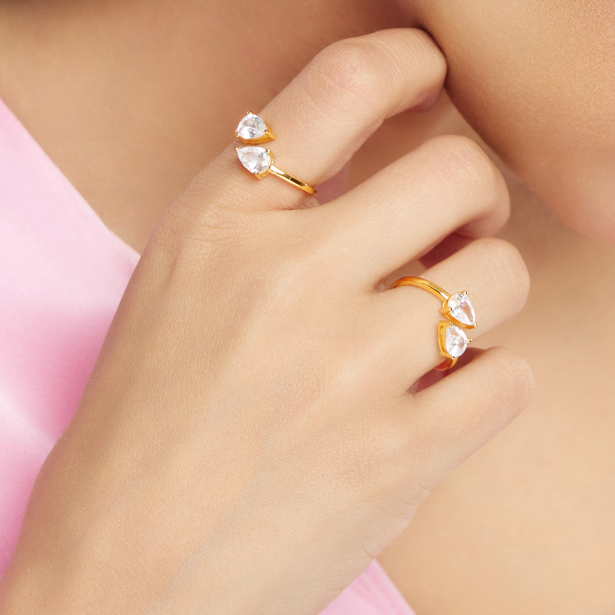 Teardrop Diamond Open Ring | Timeless Jewels by Shveta